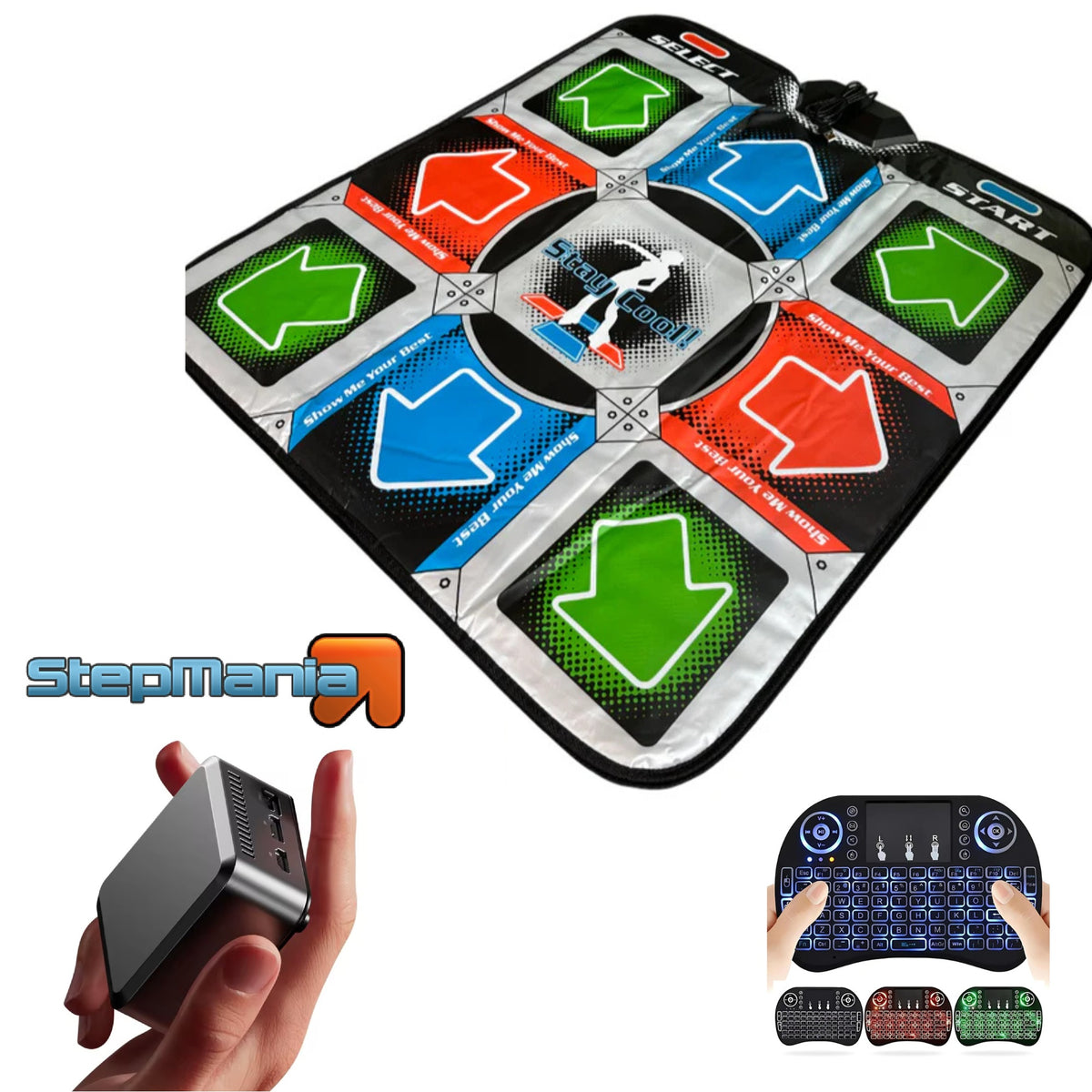 Plug & Play StepMania Bundle with Deluxe 1” Hard Foam Pad – DDRPad.com
